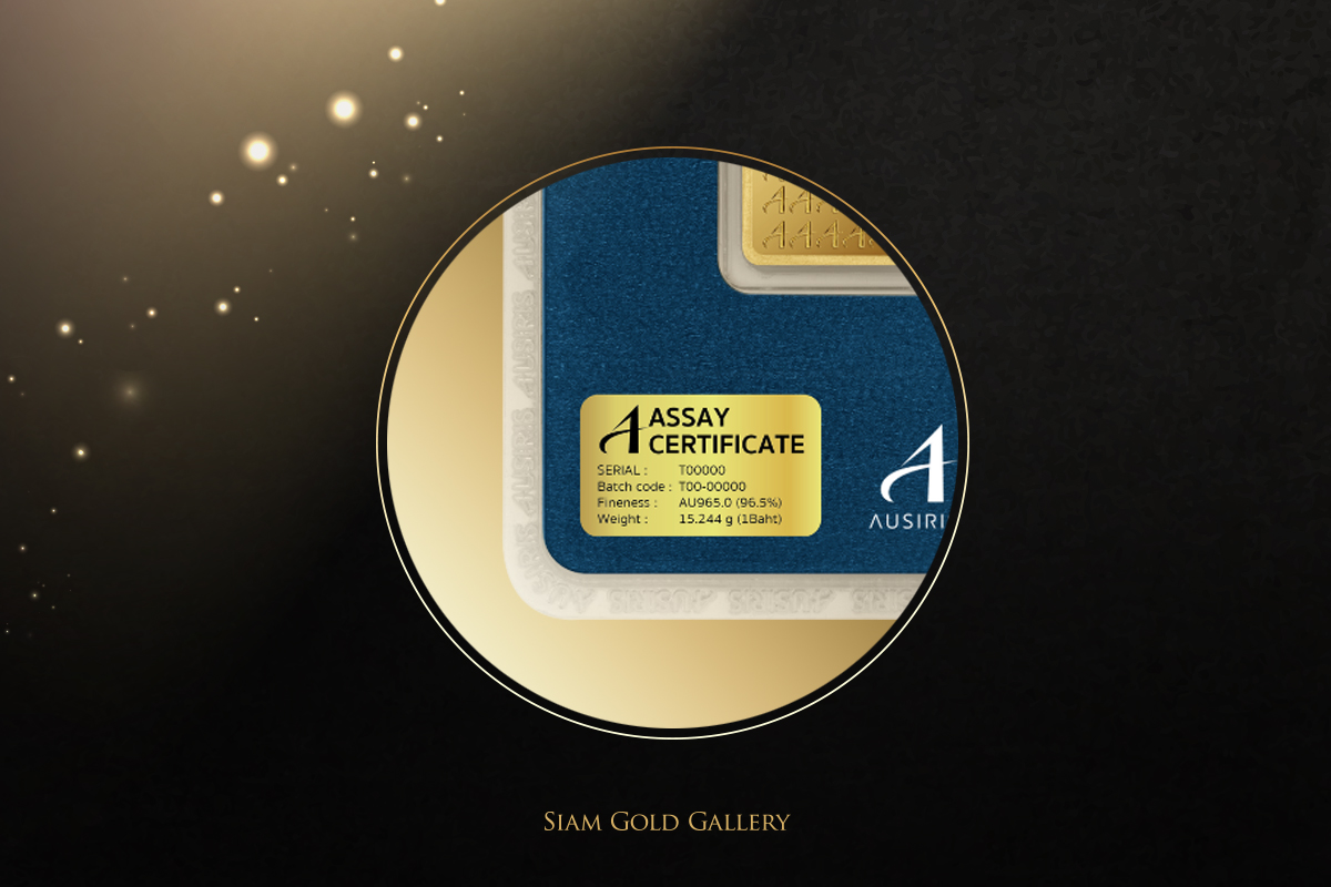 Assay Certificate Ausiris – บ้านช่างทองกรุ๊ป